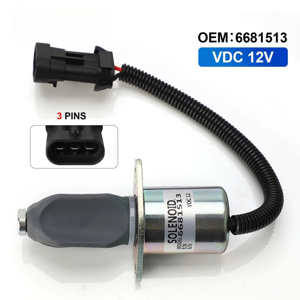12V 關閉電磁閥 6681512 6681513 6690563 停止電磁閥適用於 Bobcat A220 S70 S | 蝦皮購物