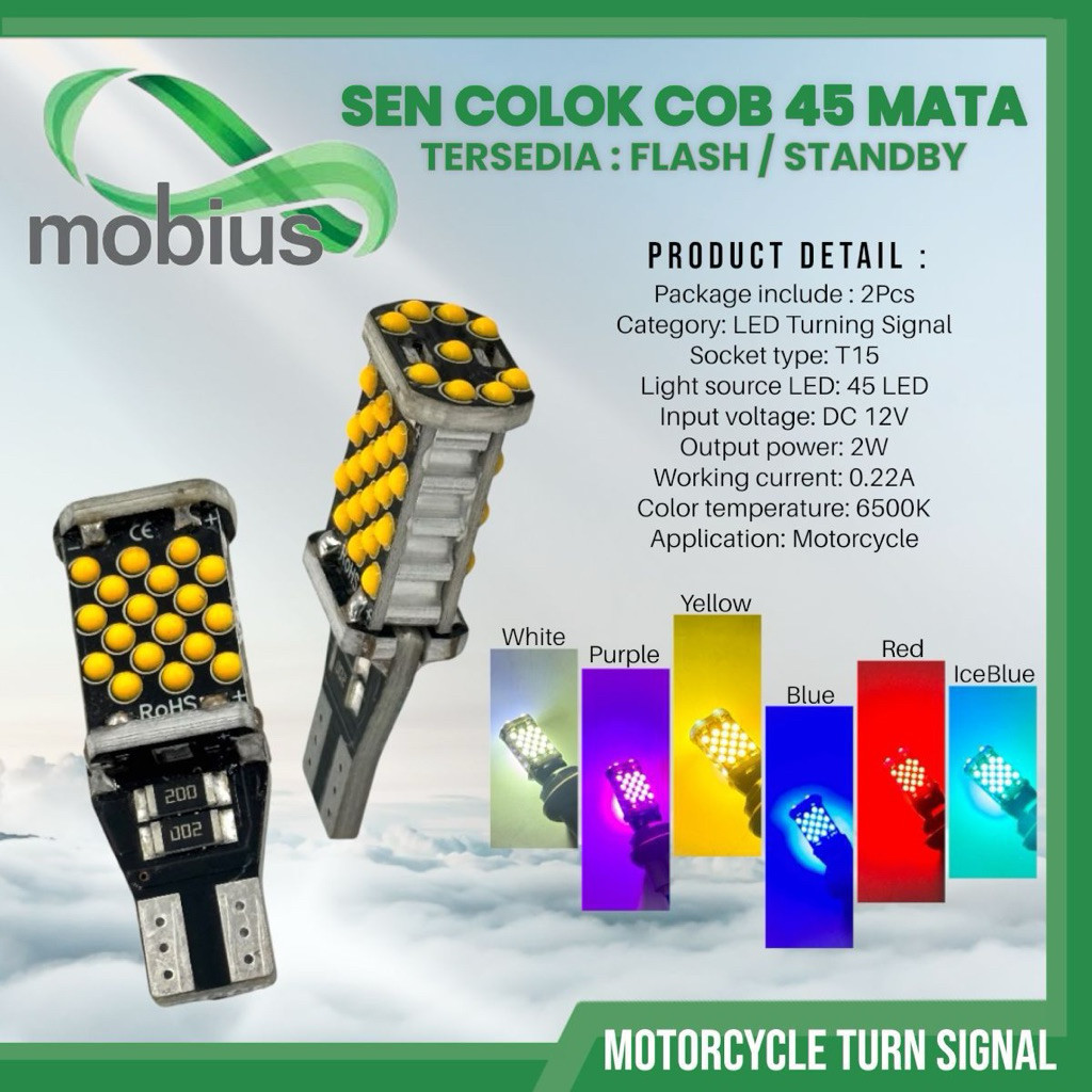 MATA SEIN COLOK 45 LED 閃光燈 DIAM SEN 45 MOBIUS EYES 2 PCS 1 S | 蝦皮購物