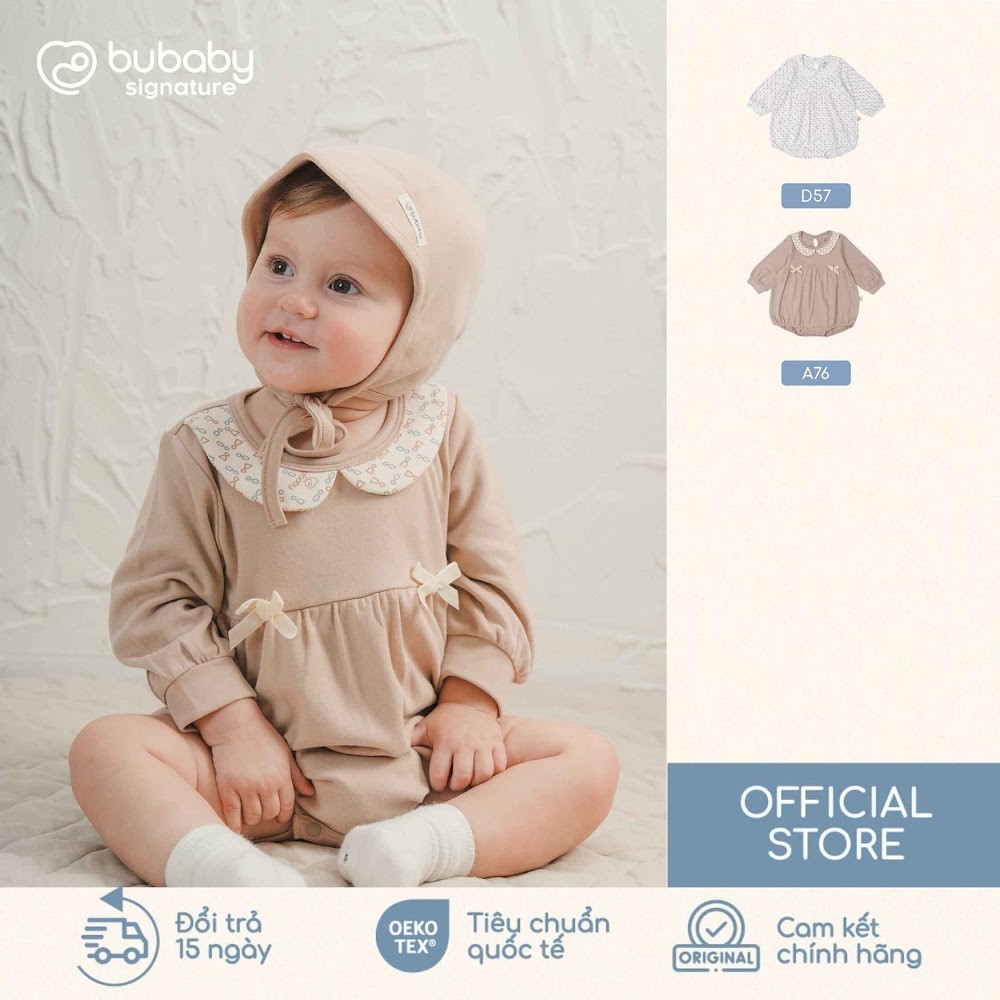 [BU Baby] (1M-12M) Peterpan 棉質長袖芯片連體衣女童輕薄秋季 BCT210303 BCT210 | 蝦皮購物
