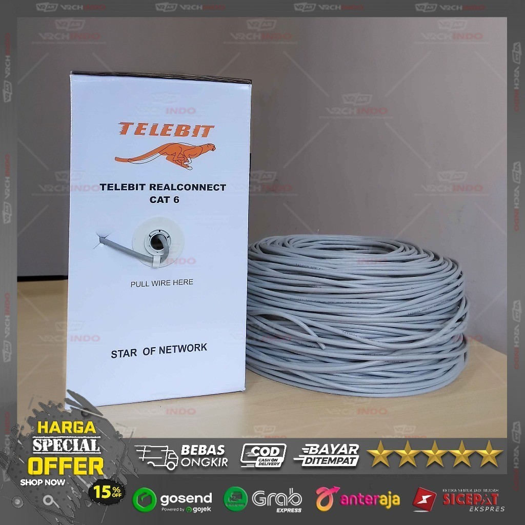 CAT6 1 Gbps Telebit 真實連接網絡 LAN 電纜每米價格 | 蝦皮購物