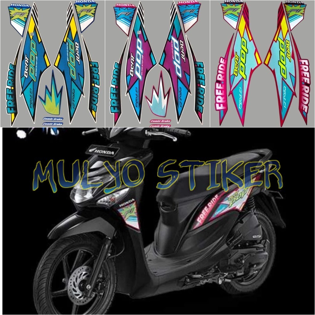 HONDA 本田 Beat POP 2016 STRIPING STICKER Free Ride 標準車身最佳品質 | 蝦皮購物