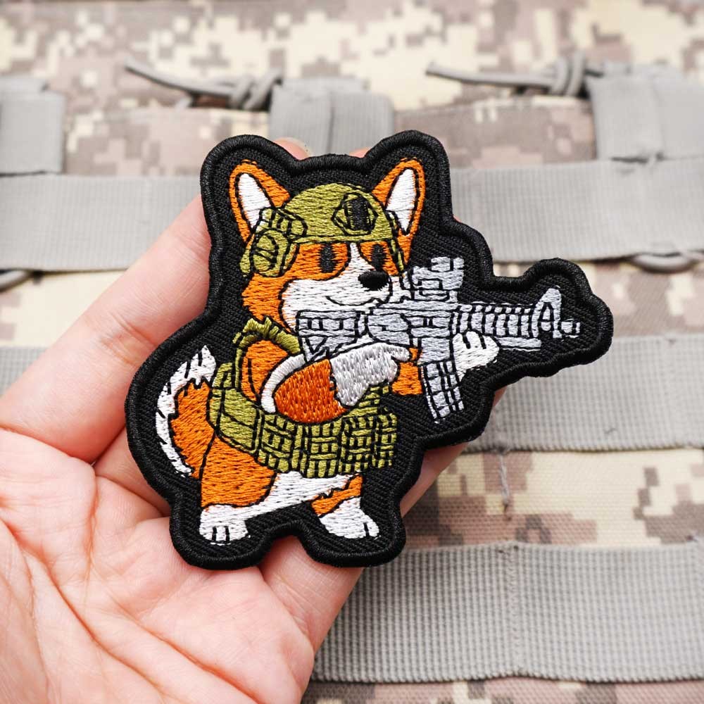 【定制】AQ Tactical Corgi Dog Sniper Embroidery Morale Mark 3D V | 蝦皮購物