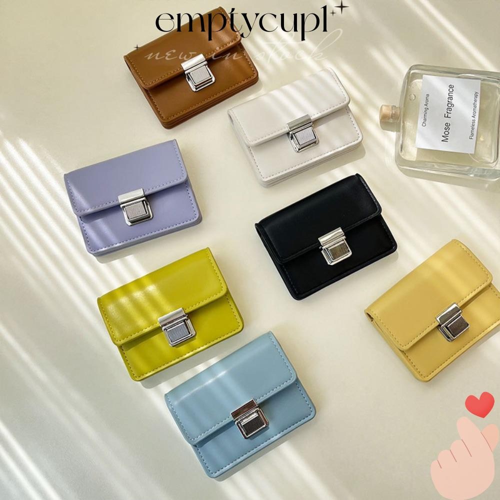 EMPTYCUP零錢包,大容量便攜式女式錢包,時尚PU皮革純色小持卡人女 | 蝦皮購物