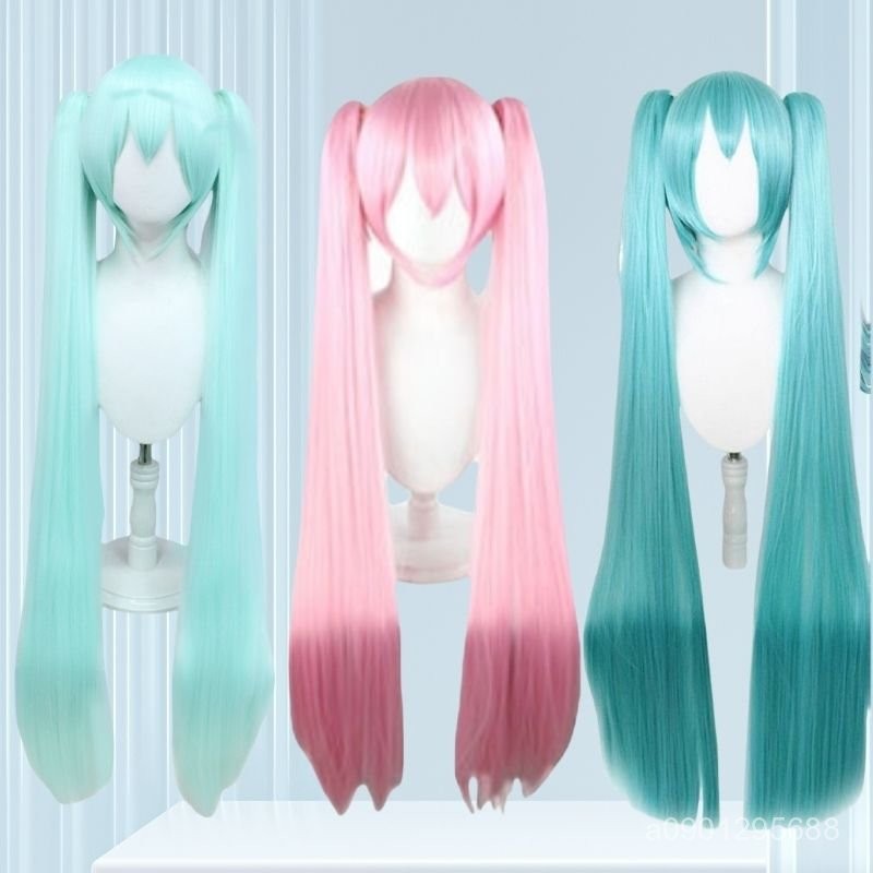 桃園出貨 初音未來假髮 cosplay假髮VocAloid水藍 冰藍 粉色 Miku高溫絲 A9 | 蝦皮購物