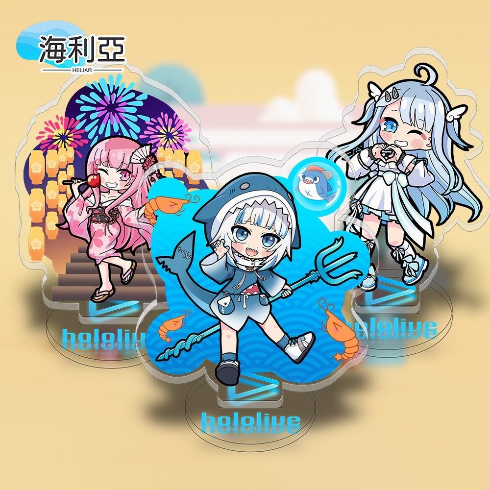 Hololive周邊立牌 Q版 動漫卡通周邊擺件 白上吹雪 噶嗚古拉 6cm | 蝦皮購物