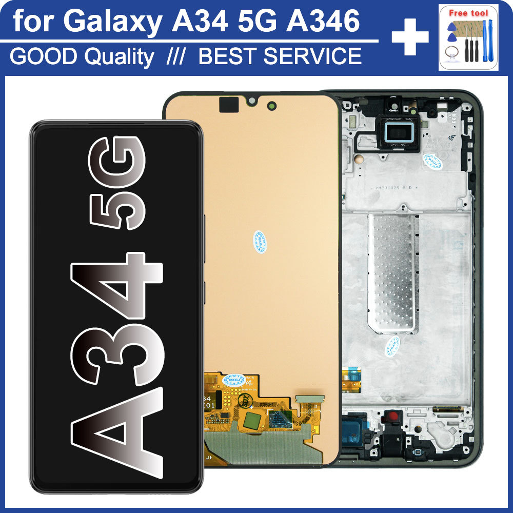 SAMSUNG AMOLED LCD 適用於三星 Galaxy A34 5G 屏幕 A346 A346E A346B A | 蝦皮購物