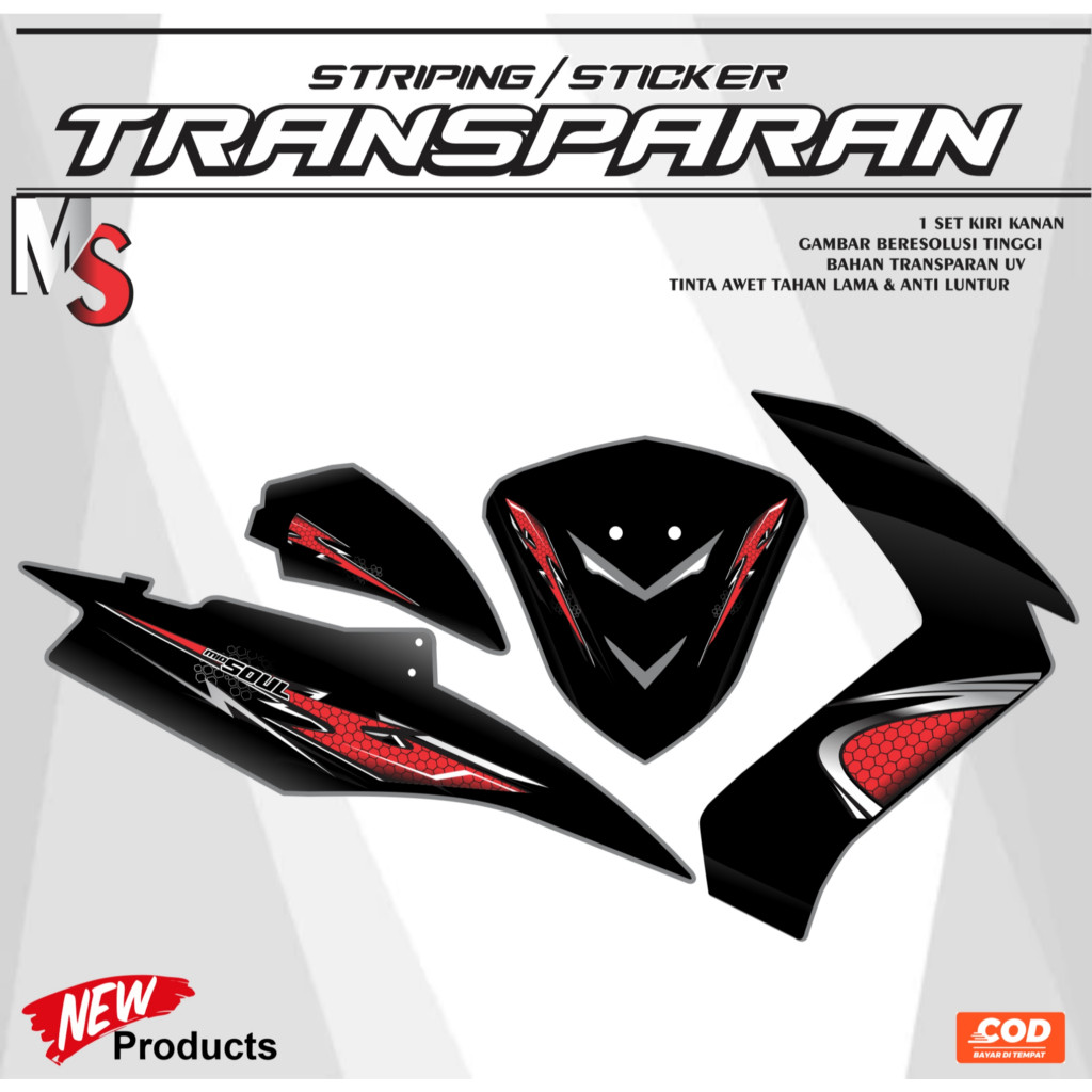 山葉 透明條紋貼紙 YAMAHA MIO SOUL/KARBU DESIGN VARKY V1 MS04 透明 UV 圖 | 蝦皮購物