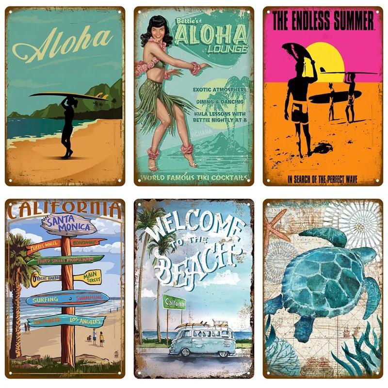 Vintage Surf Club Metal Wall Decor Beach Bar Seaside House | 蝦皮購物