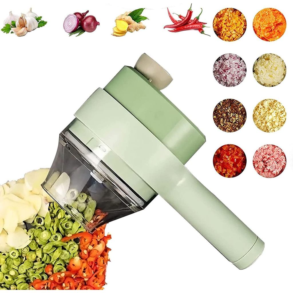 4 in 1 Handheld Electric Vegetable Cutter Set, Wireless Chop | 蝦皮購物
