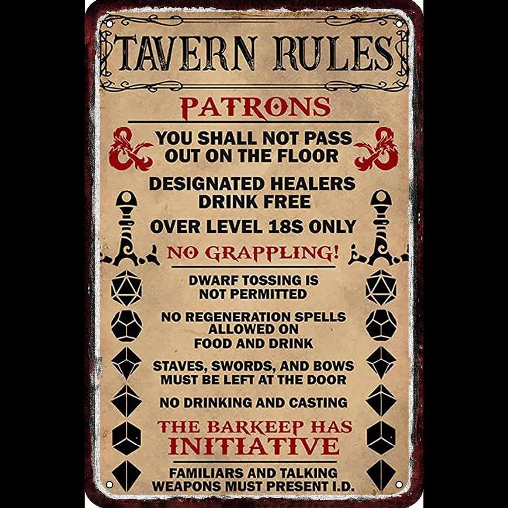 Vintage Tavern Rules Metal Tin Sign Funny Retro Wall Decor | 蝦皮購物