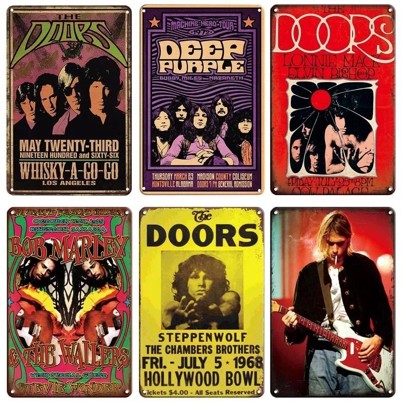 Retro Vintage Rock N Roll Band Tin Sign The Doors ZZ Top Qu | 蝦皮購物