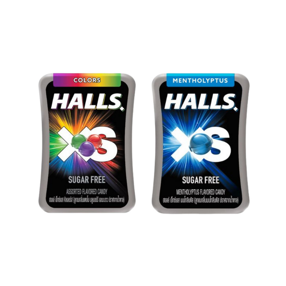 【HALLS XS】薄荷糖 無糖迷你薄荷糖 酷爽薄荷 繽紛水果 12g | 蝦皮購物