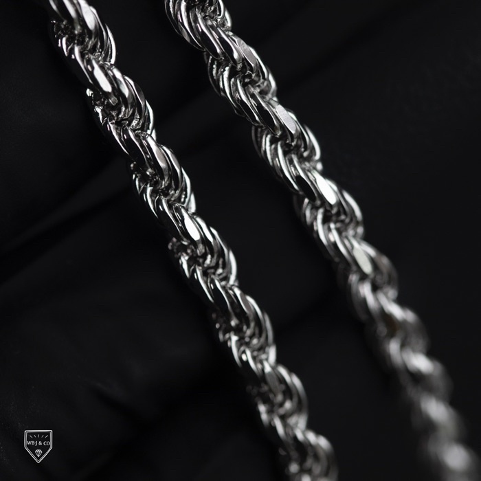 WBJ訂製珠寶 2mm/3mm純銀麻花鍊 嘻哈飾品 925純銀項鍊 防氧處理 18k真金電鍍 純銀古巴鍊 藝人指定品牌 | 蝦皮購物