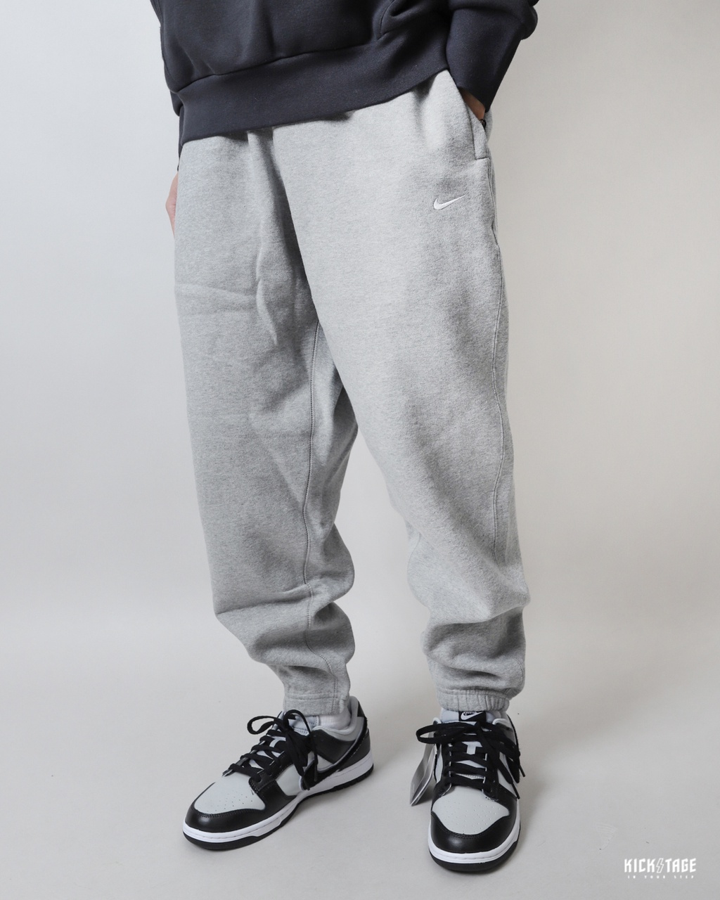 NIKE LAB SOLO SWOOSH PANTS 黑色 灰色 內抽繩 寬鬆 重磅 棉褲 男款【DA0330-010】 | 蝦皮購物