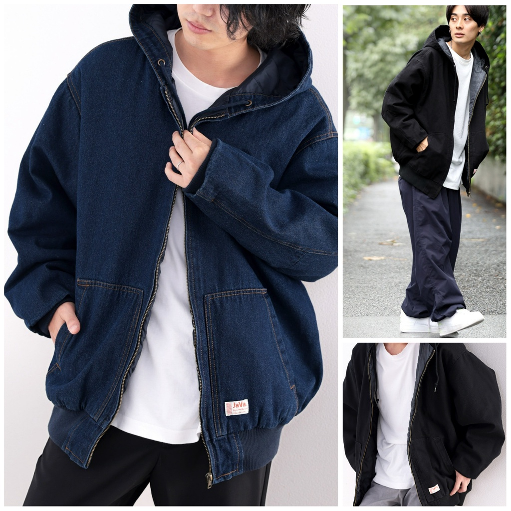 DoReFe | 日本限定JAVA聯名冬季 內裡絎縫 斜紋棉質連帽廓形夾克 外套 中性外套 男生夾克 女生 | 蝦皮購物