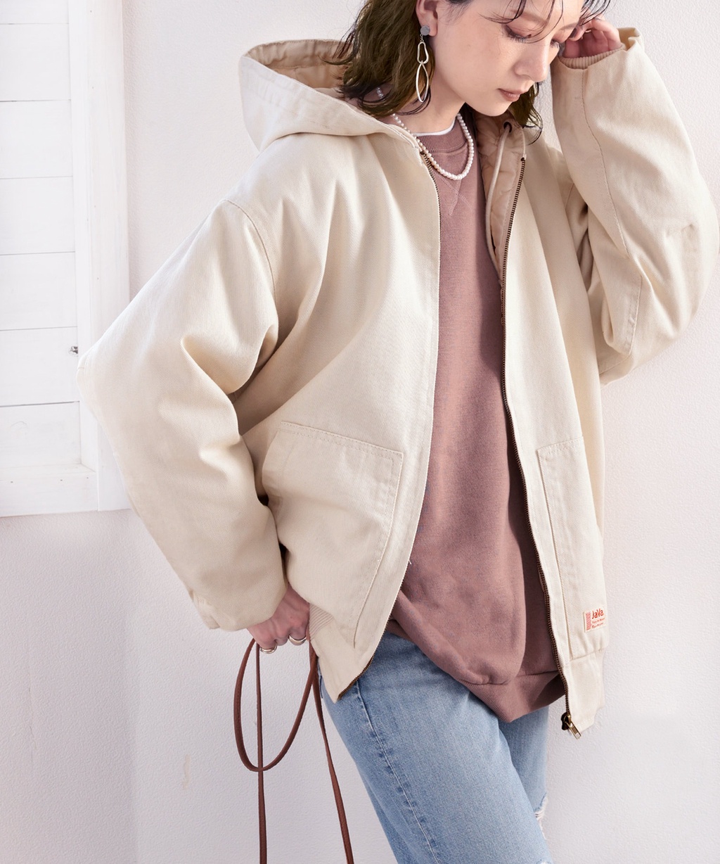 DoReFe | 日本限定JAVA聯名冬季 內裡絎縫 斜紋棉質連帽廓形夾克 外套 中性外套 男生夾克 女生 | 蝦皮購物