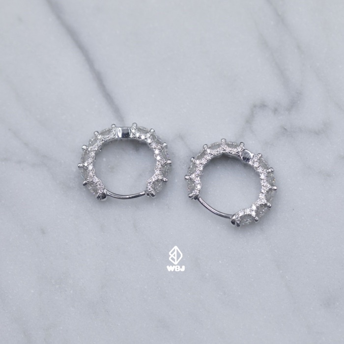 WBJ訂製珠寶 單排莫桑鑽耳環側邊滿鑲 s925純銀耳環 莫桑石 鑽石耳釘 八心八箭 | 免費保養 | 可戴洗澡 | 蝦皮購物