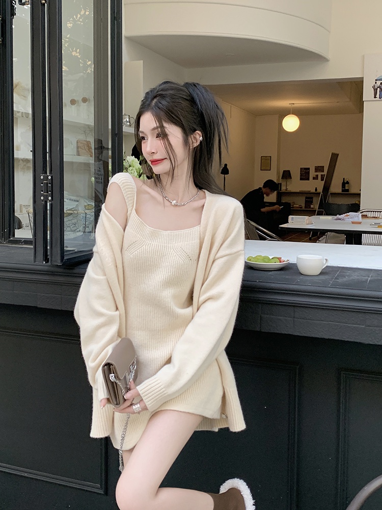 【梨卡】隔日到貨 女裝 針織套裝 洋裝 連身裙 針織裙 針織洋裝 毛衣洋裝 冬天洋裝 秋冬穿搭 DR353【現貨24H】 | 蝦皮購物