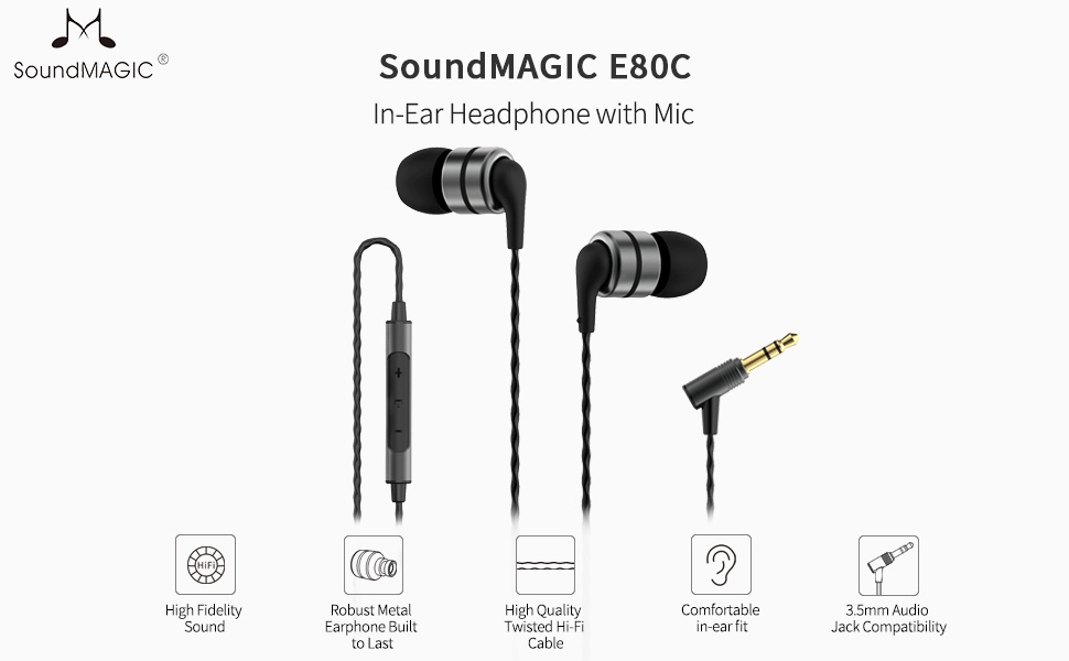 聲美/SoundMAGIC E80C 入耳式有線降噪耳機 立體環繞聲HiFi耳塞 線控帶麥克風 正品【現貨 免運】 | 蝦皮購物