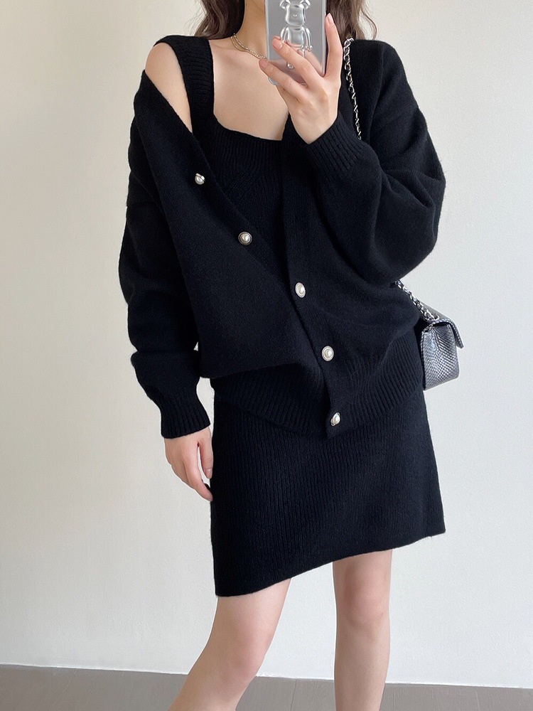 【梨卡】隔日到貨 女裝 針織套裝 洋裝 連身裙 針織裙 針織洋裝 毛衣洋裝 冬天洋裝 秋冬穿搭 DR353【現貨24H】 | 蝦皮購物