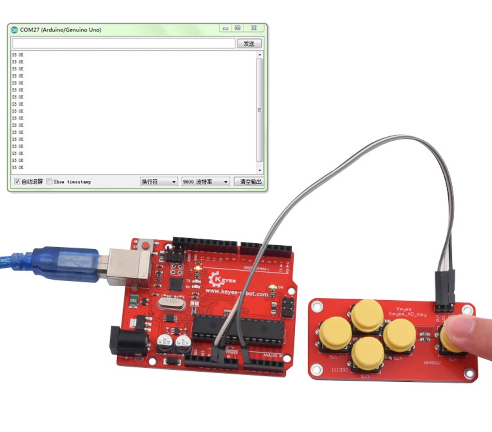 【樂意創客官方店】《附發票》AD Keyboard模擬鍵盤模組 遊戲按鍵適用 Arduino 電子積木模組 | 蝦皮購物