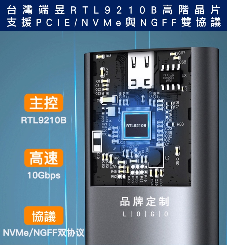 【現貨當日出】M.2 外接盒 台灣瑞昱9210B 雙協議 SSD USB 3.1 TYPE-C NVME NGFF M2 | 蝦皮購物