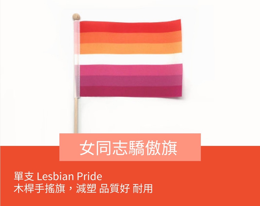 女同志手搖旗 拉拉旗 彩虹旗 環保木桿手搖旗 LGBTQ Pride lesbian Pride flag | 蝦皮購物