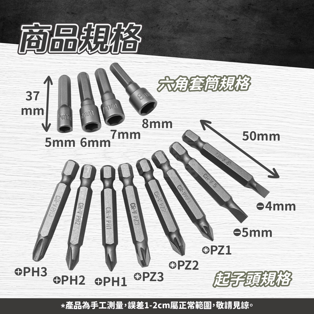 附發票「工具仁」盒裝 電動起子頭 綜合組 CR-V 6.35M電動螺絲批 星型起子 套筒 十字起子頭 一字起子頭 內六角 | 蝦皮購物