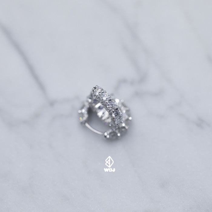 WBJ訂製珠寶 單排莫桑鑽耳環側邊滿鑲 s925純銀耳環 莫桑石 鑽石耳釘 八心八箭 | 免費保養 | 可戴洗澡 | 蝦皮購物