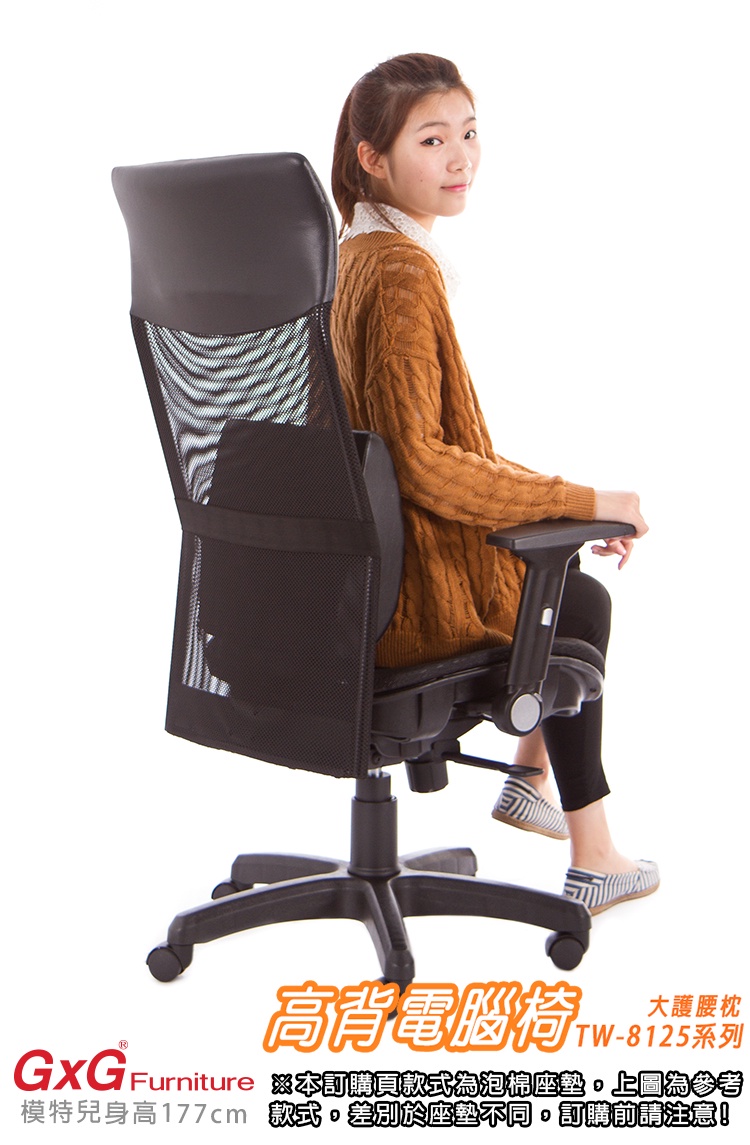 GXG 高背泡棉座 電腦椅 (4D弧面摺疊扶手) 型號8130 EA1D | 蝦皮購物
