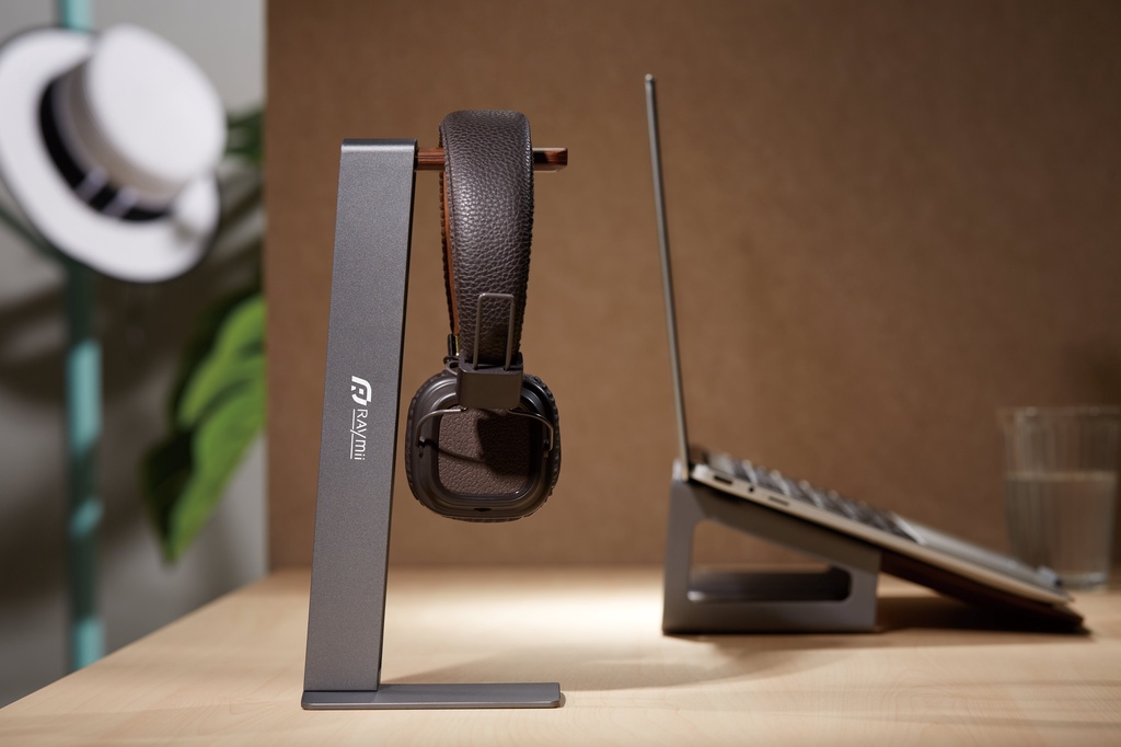 【瑞米 Raymii】 LTA-05 鋁合金 原木 耳機支架 耳機架 霧面磨砂 耳機收納架 展示架 全罩式 桌面收納 | 蝦皮購物