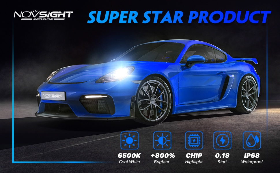Novsight N60 9005 9006 H4 H11 H7 汽車LED大燈 200W 40000LM 6500K | 蝦皮購物