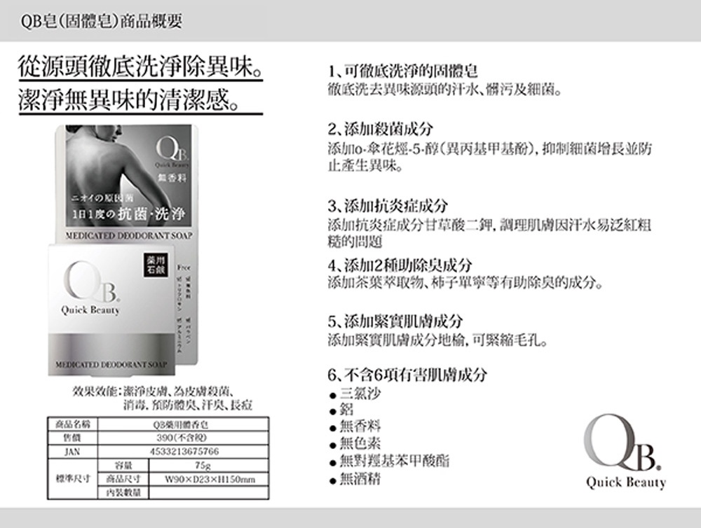 【白金級QB】抗異味潔淨皂80g-抗異味.潔淨 官方原廠正貨(效期2025.11) | 蝦皮購物