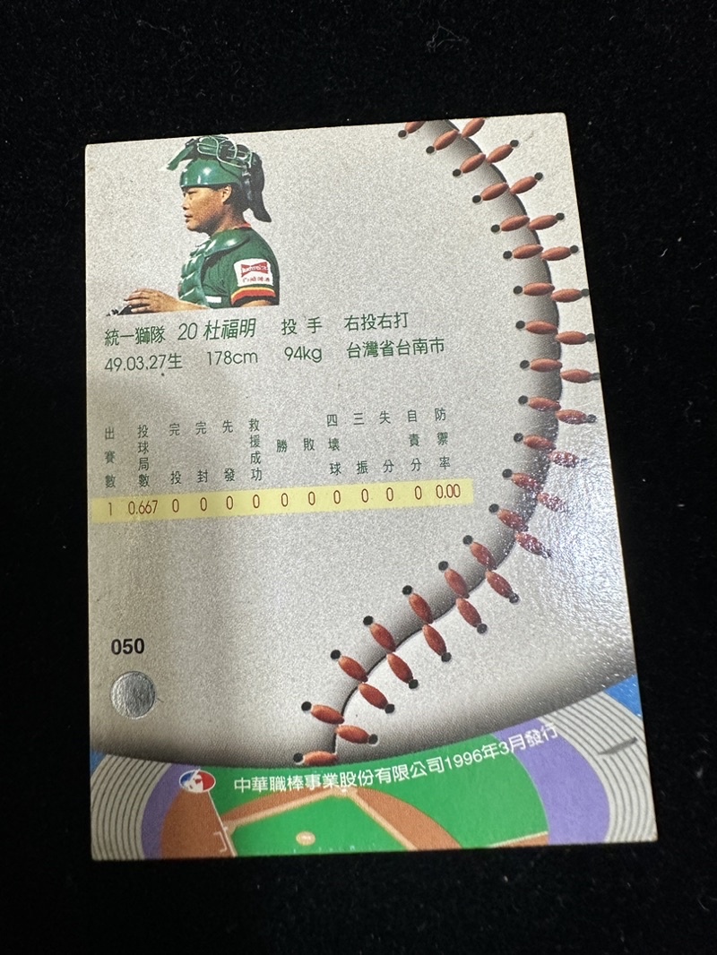 CPBL 中華職棒 統一獅隊 本土組強捕組 20杜福明 球員卡 市面上極稀少 賣場最便宜 （非MLB、NBA) | 蝦皮購物