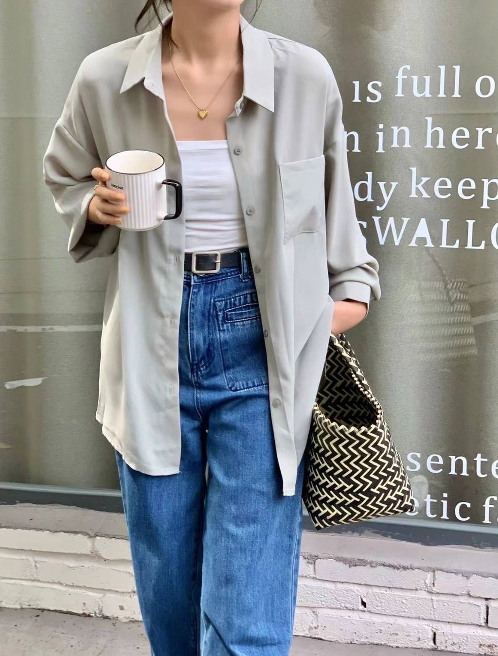 Waroom|現貨 春夏韓國馬卡龍色側開叉長袖襯衫|女裝|中長款襯衫|雪紡襯衫|OL|制服|學生|打底襯衫 6018 | 蝦皮購物