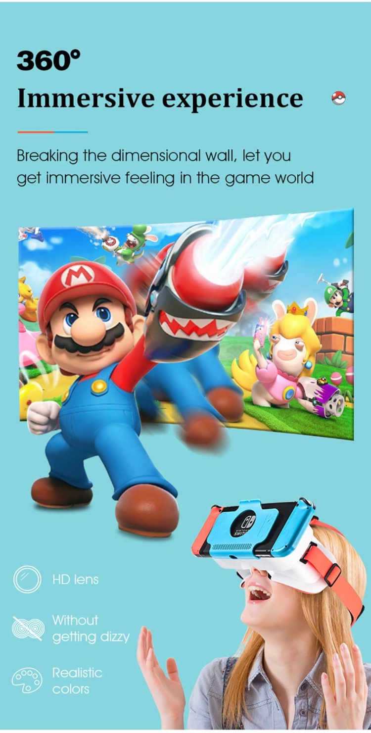 任天堂 適用於 Nintendo Switch 和 Switch OLED 三維 VR(虛擬現實)眼鏡 NS VR La | 蝦皮購物