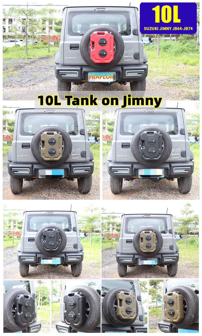 適用於吉姆尼Jimny B64 JB74 後備胎支架備用油箱壺水箱6L 10L公升備用油箱水桶 無損安裝裝飾油桶水壺 | 蝦皮購物