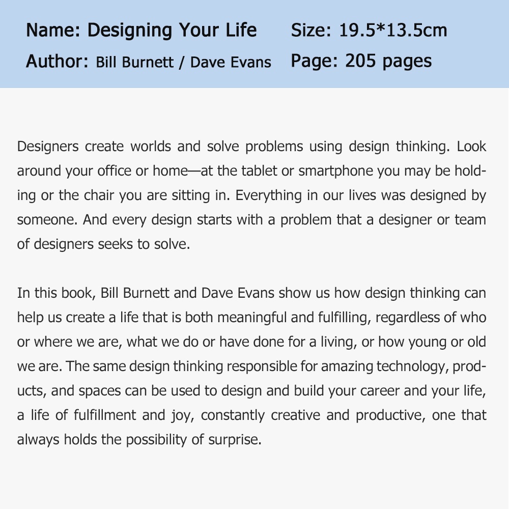 英文原版 Designing Your Life 設計你的生活 做自己的生命設計師 斯坦福大學人生設計課 個人規劃書 | 蝦皮購物
