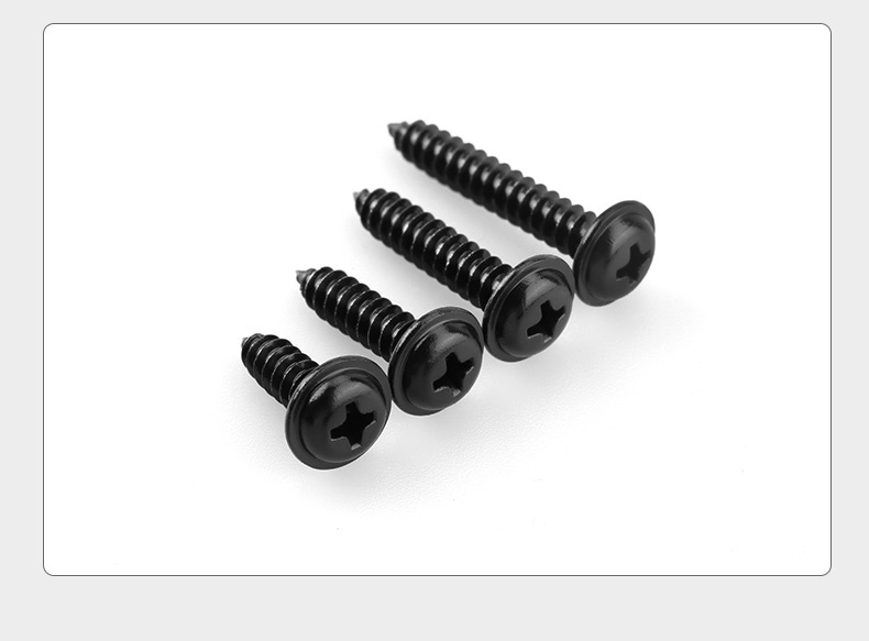 M2-M5黑色304不鏽鋼PWA十字圓頭帶墊自攻螺絲盤頭螺釘 | 蝦皮購物