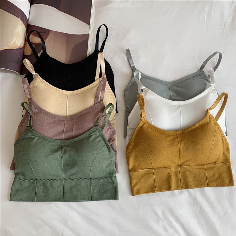 【台灣現貨馬上出貨】隔日到貨 小可愛【一片式胸墊 可拆】女裝 內搭 背心 短版上衣 細肩帶背心BR1731【現貨24H】 | 蝦皮購物