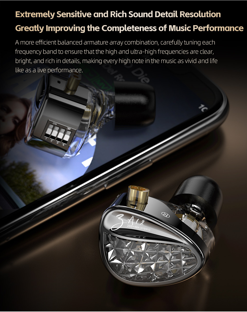 Kz ZA12 最強 KZ 混合 IEM 耳機動態帶調諧開關支持自定義調諧非常適合專業用戶 | 蝦皮購物