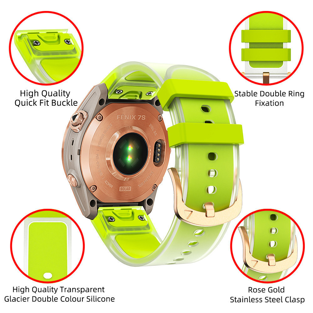 Garmin Fenix 8 43mm 7S Pro 6S 5S Plus 錶帶 透明 矽膠 20mm 快拆 | 蝦皮購物