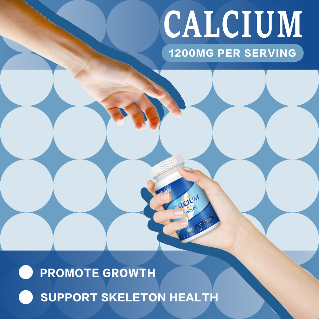 Pslalae 鈣1200毫克+維生素D3 1600IU膠囊🧑，美國製造，60/120粒 | 蝦皮購物