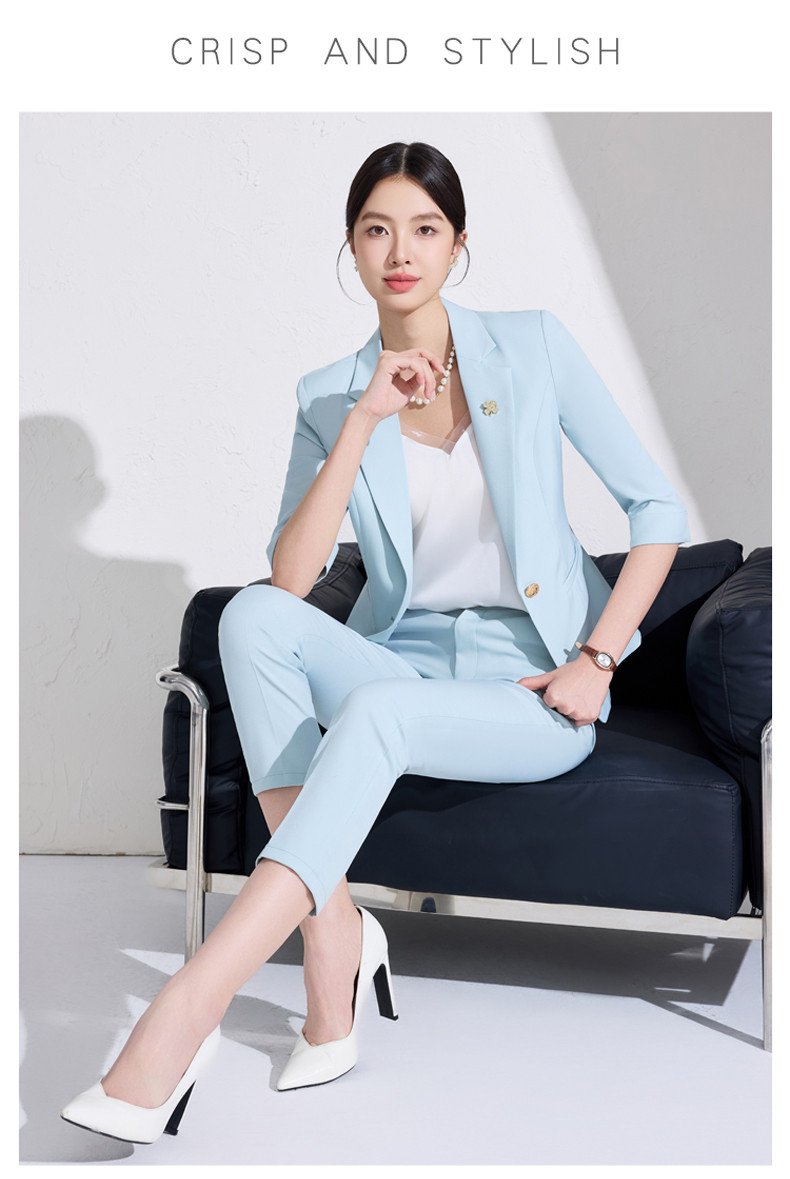 Miguo_職業裝 大尺碼西服套裝女 七分袖一粒扣修身西裝外套 春夏款 通勤正裝 工作服 OL正裝 | 蝦皮購物