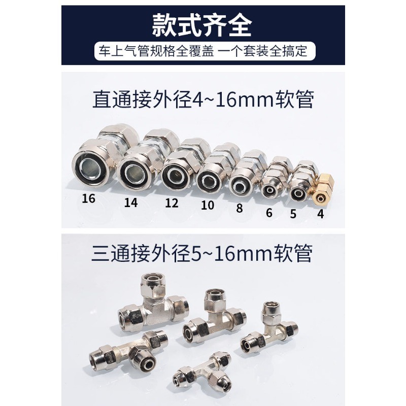 「優匠五金」貨車氣管 14快擰接頭 12快速10接頭 鐵8接頭 直通PU接頭 5氣管 4鐵成套6 | 蝦皮購物