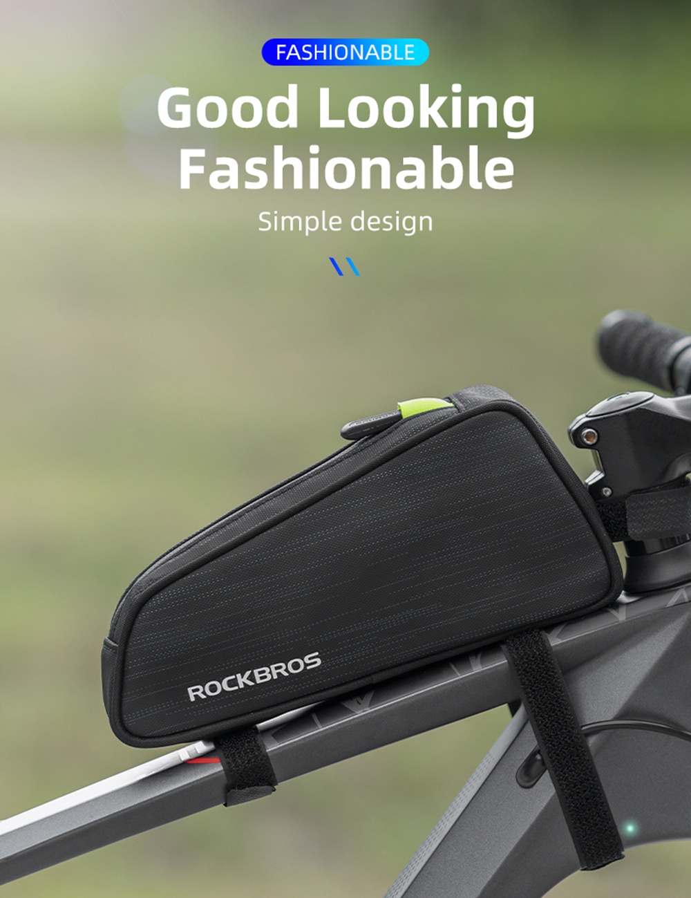 ROCKBROS 山地自行車車架包便攜三角包防水反光上管包自行車配件腳踏車 | 蝦皮購物