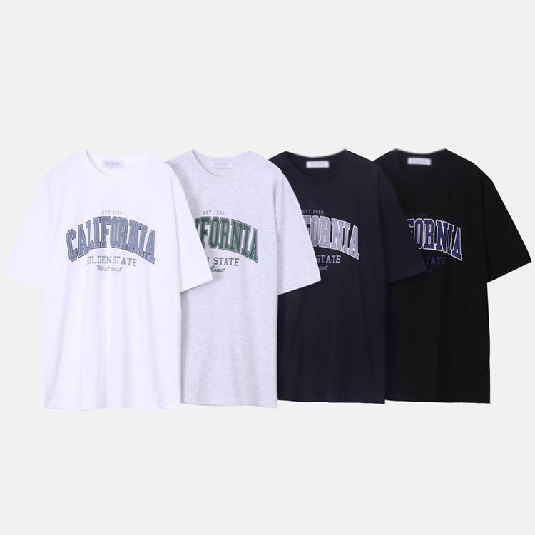 [HYC] 韓國 CALIFORNIA 加州 地名 寬鬆 簡約 短袖 寬鬆 落肩 字母短踢 韓系 五分袖 情侶 男女不拘 | 蝦皮購物