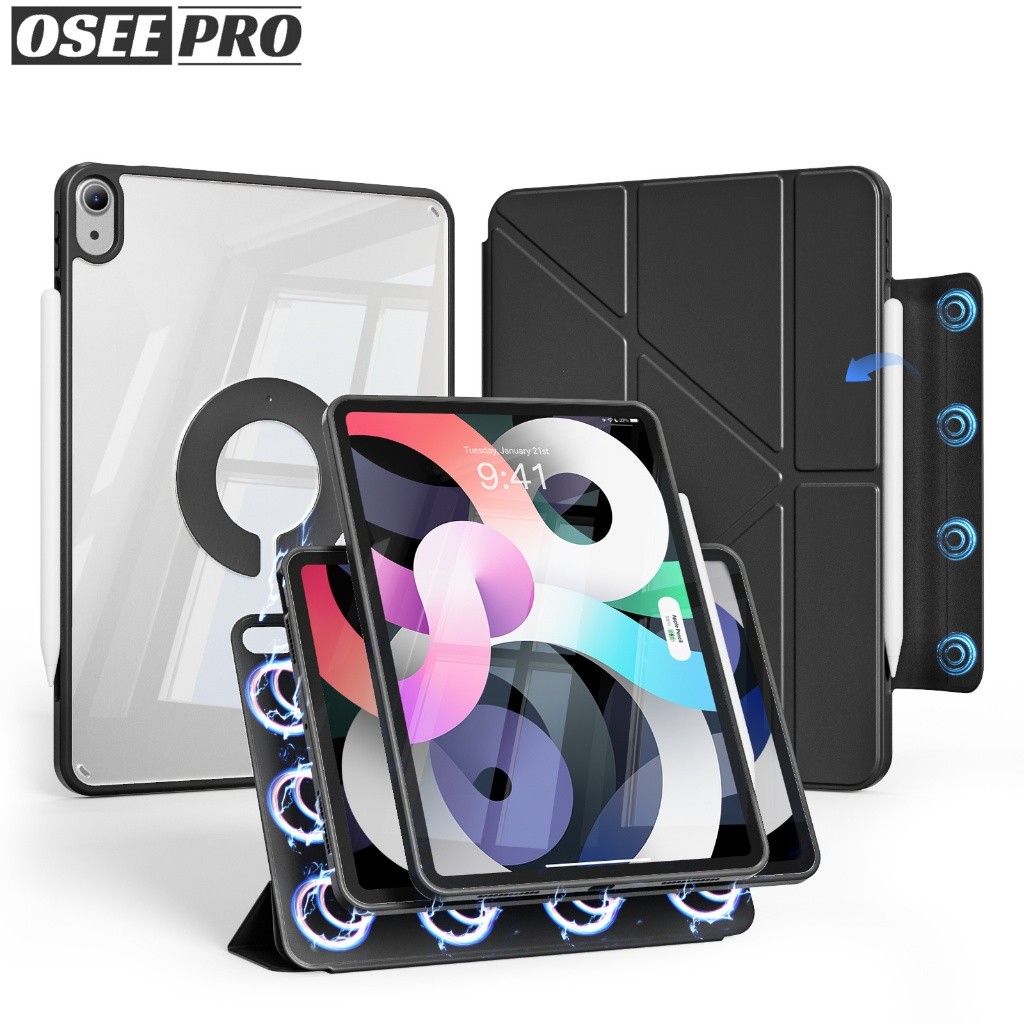 Y折翻蓋720°磁吸旋轉分離保護殼iPad 7 8 9 10 pro 13 11 Air 4 5 6 mini | 蝦皮購物
