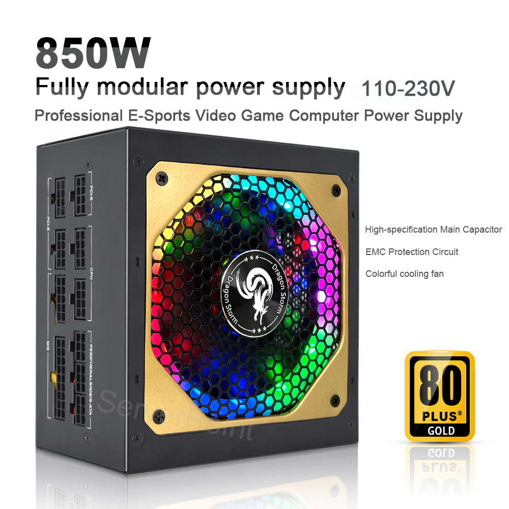 80plus Gold RGB ATX 850W 全模組 PSU 20+4Pin 12V 專業電競電玩電腦電腦電源 | 蝦皮購物