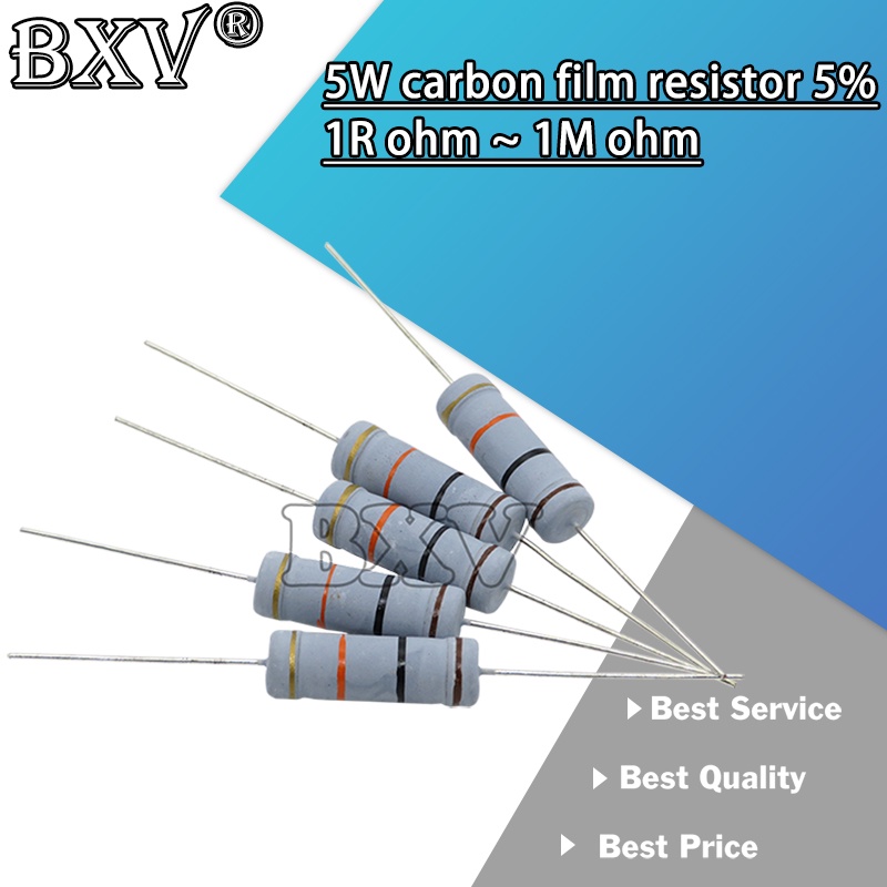 10PCS 5W 碳膜電阻 5% 10R ~ 1K 10R 12R 15R 20R 22R 51R 62R 100R 2 | 蝦皮購物